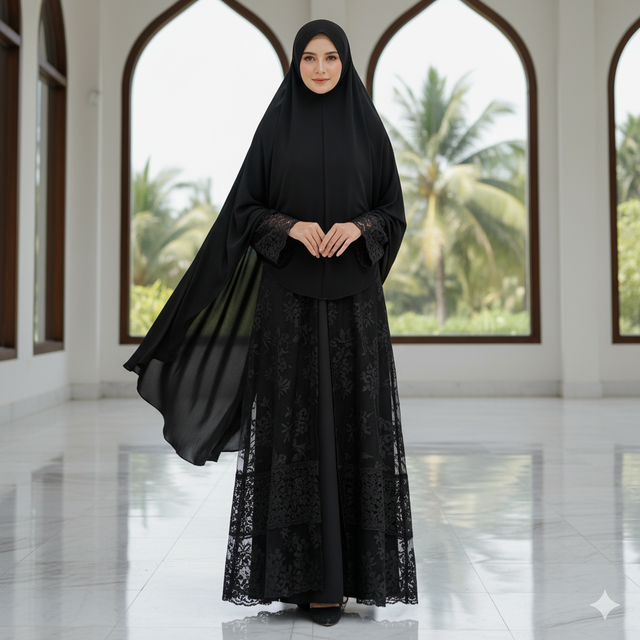 7 Model Abaya Brokat Syari Minimalis untuk Gaya Anggun dan Modern