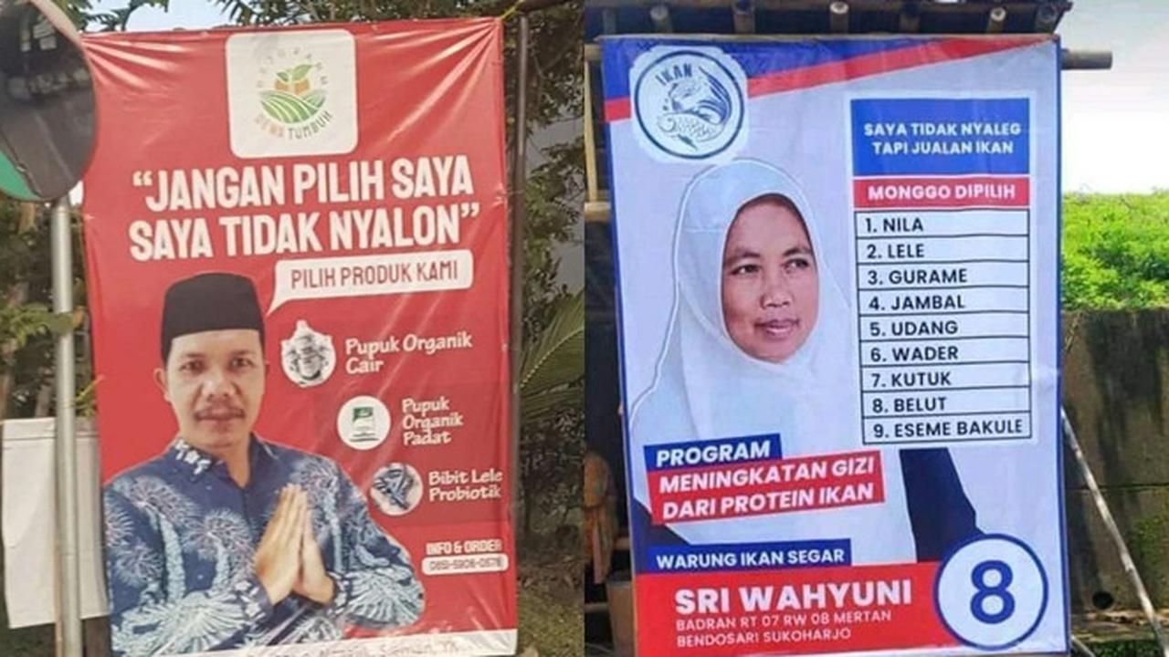 6 Spanduk Jualan dengan Tampilan Bak Caleg Ini Kelewat Unik
