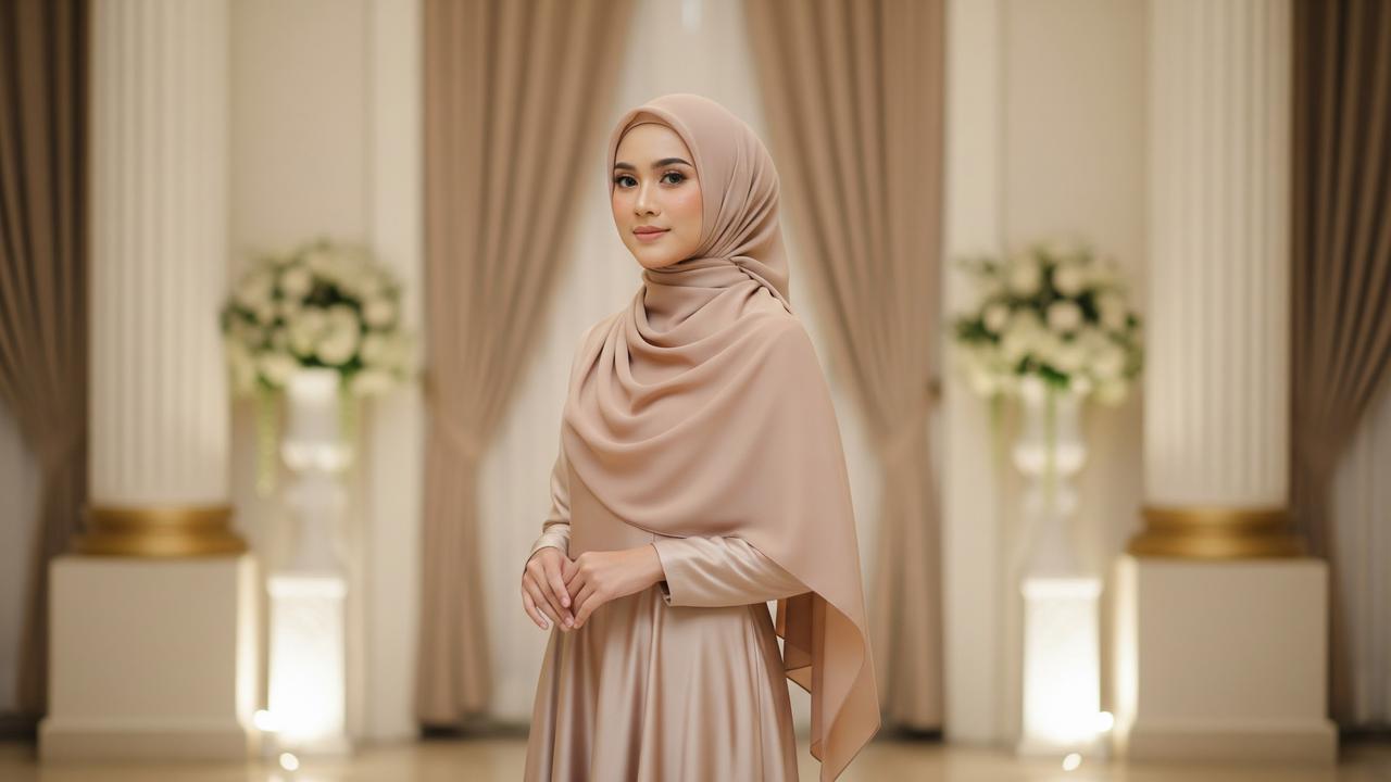 9 Model Gamis Satin Premium Tampil Mewah di Acara Spesial, Bikin ...