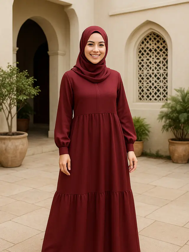13 Rekomendasi Warna Jilbab yang Cocok untuk Gamis Maroon 2025 - Hot ...