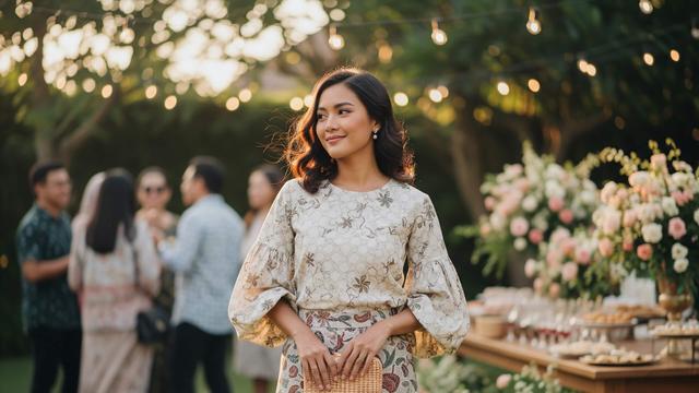 10 Model Dress Atasan Brokat Bawahan Batik 2025, Tampil Anggun dengan ...