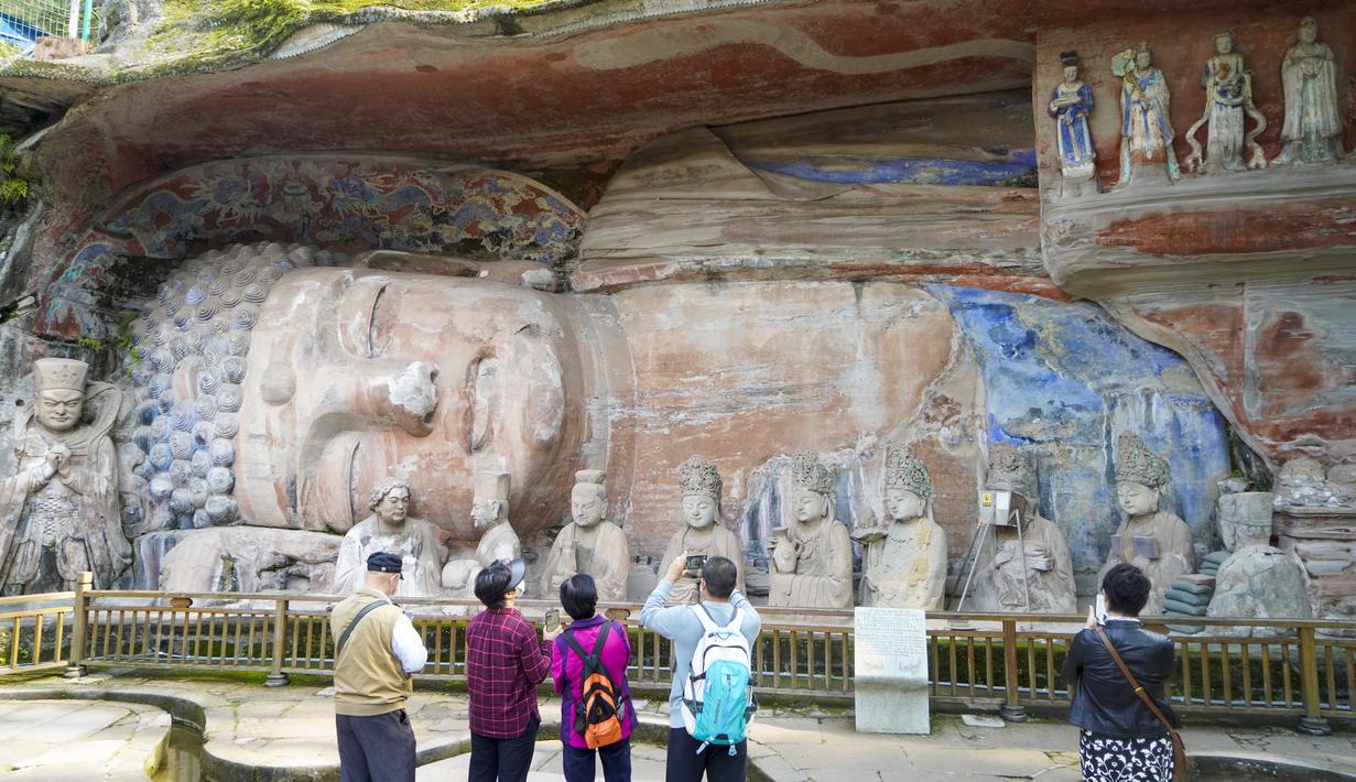 FOTO: Wisata Pahatan Batu Dazu di Kota Chongqing - Foto Liputan6.com