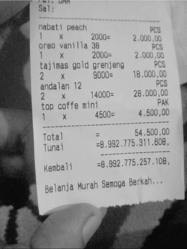 6 Potret Struk Belanja Total Jutaan Gara-Gara Salah Cetak Ini Bikin Kaget - Hot Liputan6.com