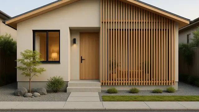 7 Model Rumah Minimalis dengan Lisplang dan Kisi-Kisi Kayu Vertikal ...
