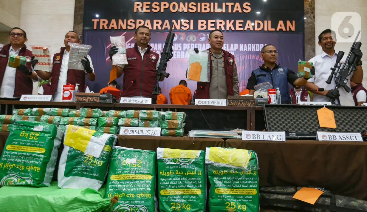 Bareskrim Bongkar Peredaran Sabu 157 Kg Jaringan Internasional - Foto Liputan6.com