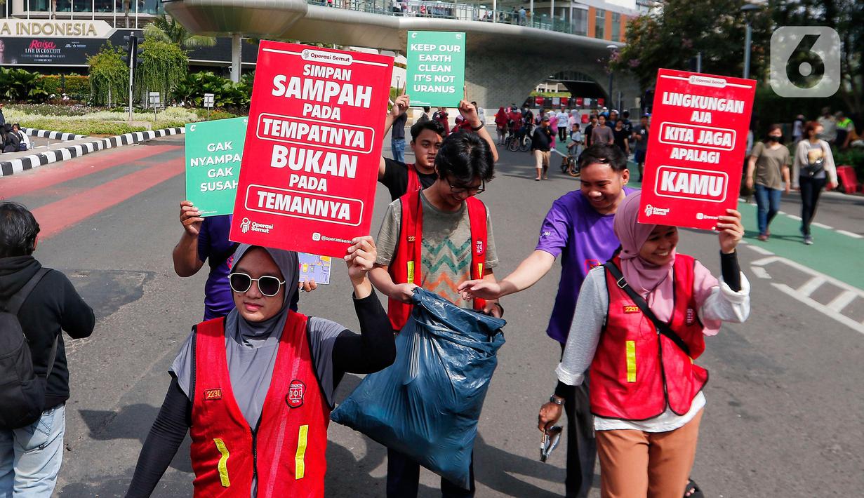 Hari Peduli Sampah Nasional dan Hari Bersih Indonesia, Relawan Lakukan Operasi Semut Saat CFD ...