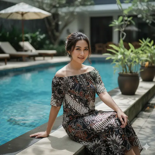 10 Model Dress Batik Wanita Simple Elegan Tren 2025, Gaya Klasik Modern ...