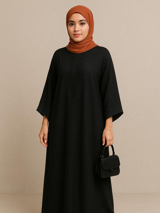 10 Model Gamis Hitam Terbaru 2025 dan Hijab Padanannya, Tampil Elegan ...
