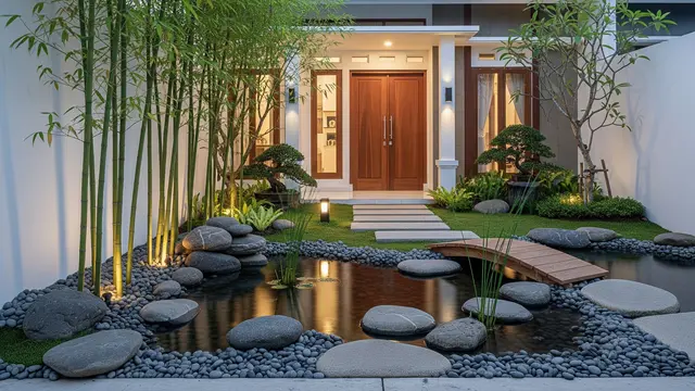 7 Desain Area Depan Rumah Ala Japandi yang Estetik dan Menenangkan