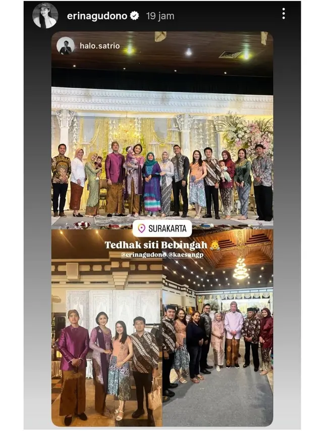 7 Pesona Kebaya Brokat Gradasi Ungu Erina Gudono di Acara Tedak Siten ...