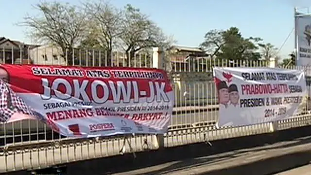 Spanduk Ucapan Selamat Capres-Cawapres 2 Kubu Bertebaran - Indonesia ...