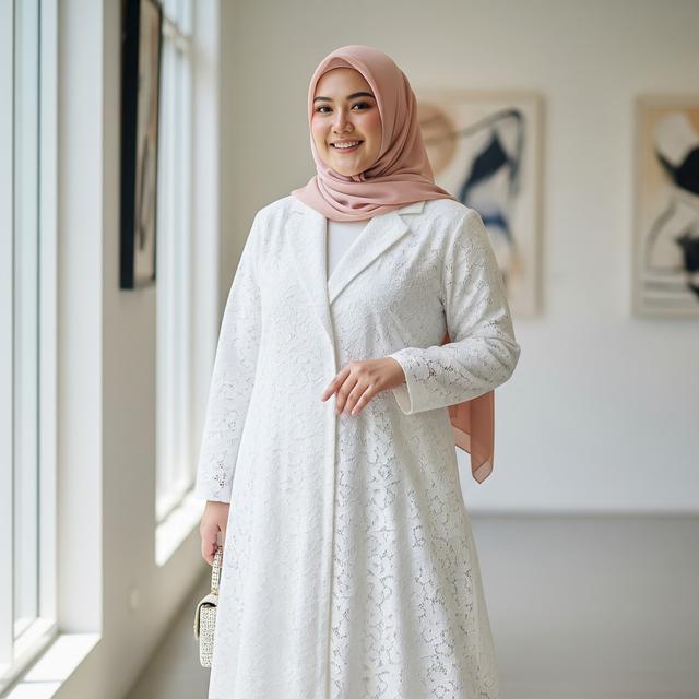 7 Model Gamis Blazer Brokat untuk Wanita Berhijab Gemuk yang Ingin ...