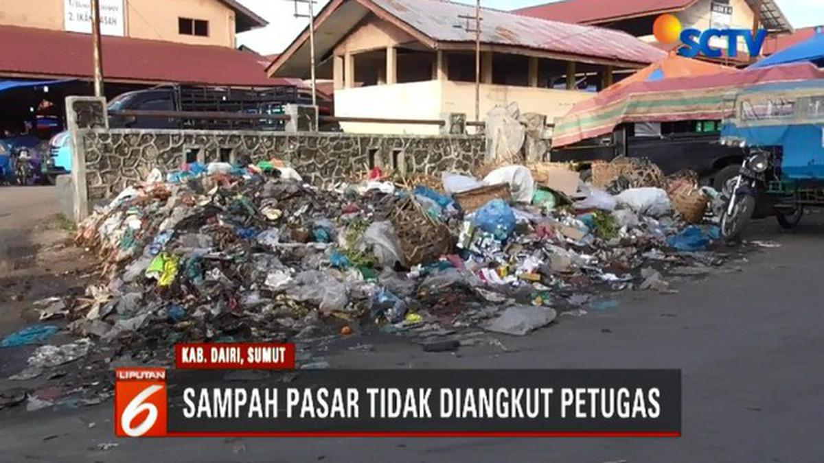 Pedagang dan Pembeli Keluhkan Sampah Menumpuk di Pasar Sidikalang - News Liputan6.com
