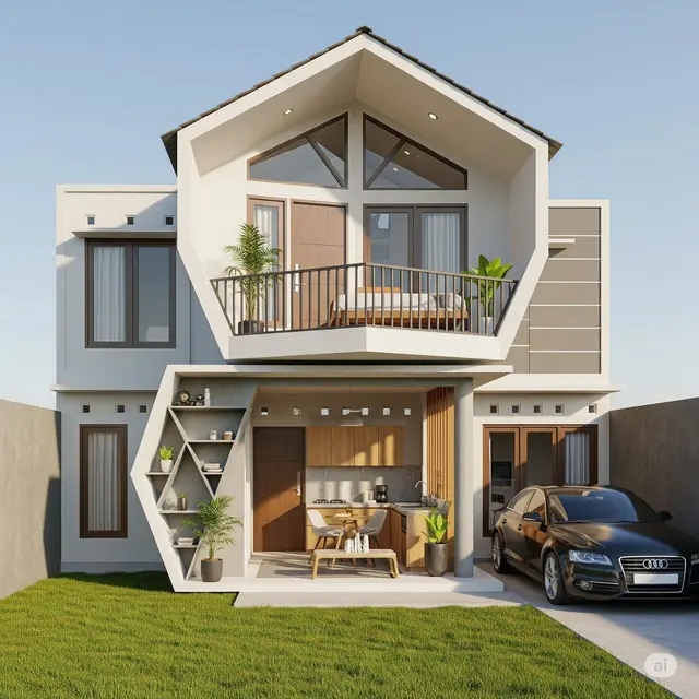 12 Ide Rumah Sederhana 2 Lantai yang Nyaman, Desain Cerdas untuk Lahan Sempit - Hot Liputan6.com