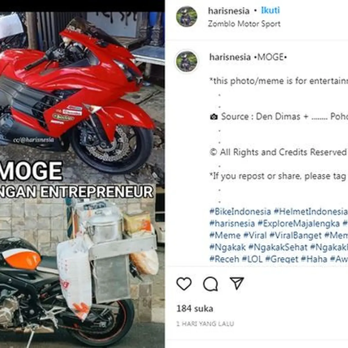 Memes Sepeda Moge Ini Baru Biker, Video Ustad Subhan Bawazier Dakwah