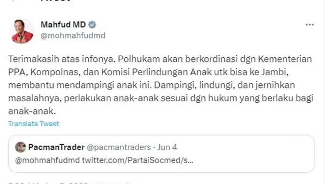 Mahfud Md Siap Dampingi Siswi SMP yang Dipolisikan karena Kritik Wali Kota Jambi - Lifestyle ...