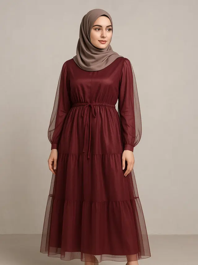 10 Model Gamis Burgundy Terbaru 2025 yang Kasual dan Modis untuk Semua ...