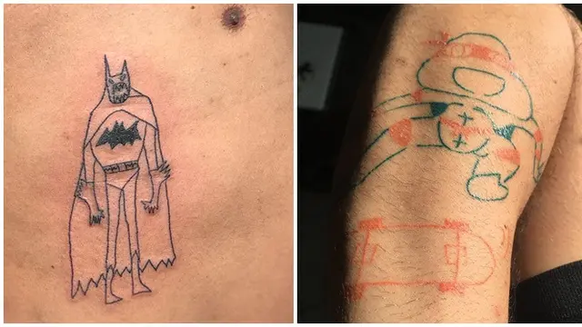 7 Tato Lucu Karya Cewek Brasil Ini Kayak Coretan Anak TK, Gemas Banget ...