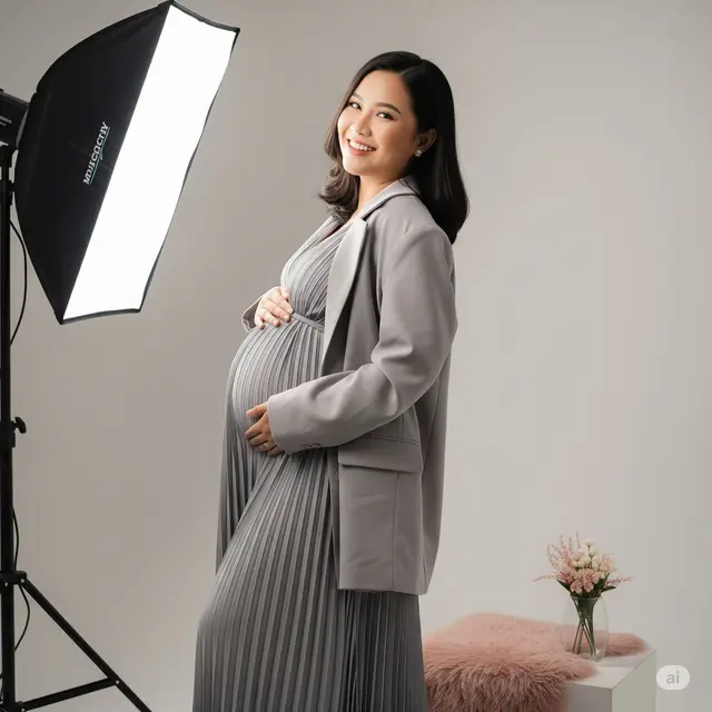 7 Outfit Foto Studio Ibu Hamil yang Nyaman dan Elegan, Siap Hebohkan Feed IG - Hot Liputan6.com