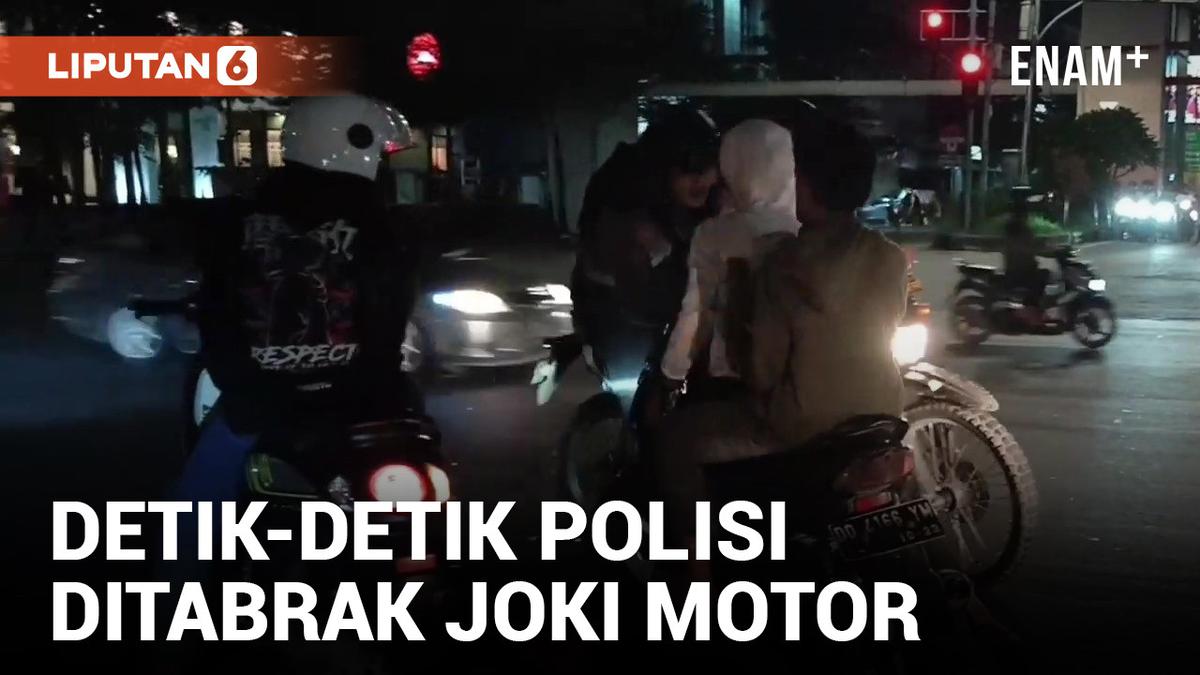 VIDEO: Kena Razia, Joki Balap Liar Nekat Tabrak Polisi
