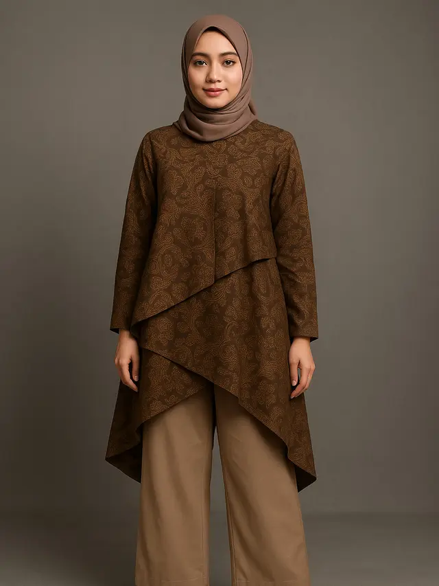 7 Model Atasan Batik Wanita Blouse Asimetris, Bikin Gaya ke Kantor ...
