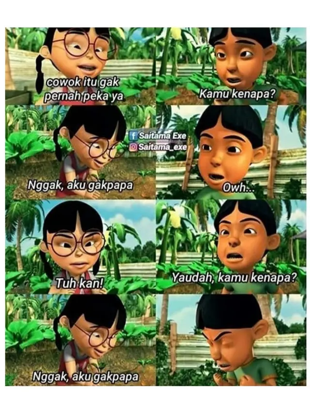 7 Meme Kisah Cinta Mail dan Mei Mei 'Upin dan Upin' Ini Kocak Banget ...