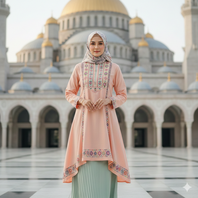 8 Tunik Muslim Wanita Lebaran 2026 Nyaman Adem, Pilihan Terbaik untuk ...