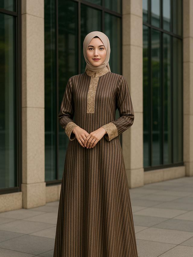 8 Model Gamis Lurik Kombinasi Brokat Tren Terbaru 2025, Pilihan Elegan ...