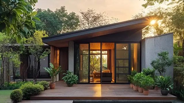 Inspirasi 8 Desain Rumah Kayu Sederhana Modern di Kampung dengan ...