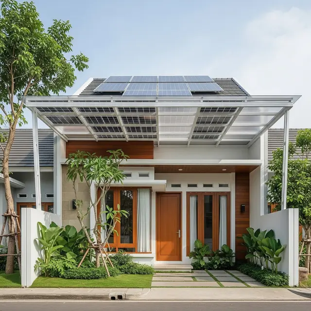 9 Desain Atap Panel Surya di Teras Rumah Sebagai Sumber Energi Listrik