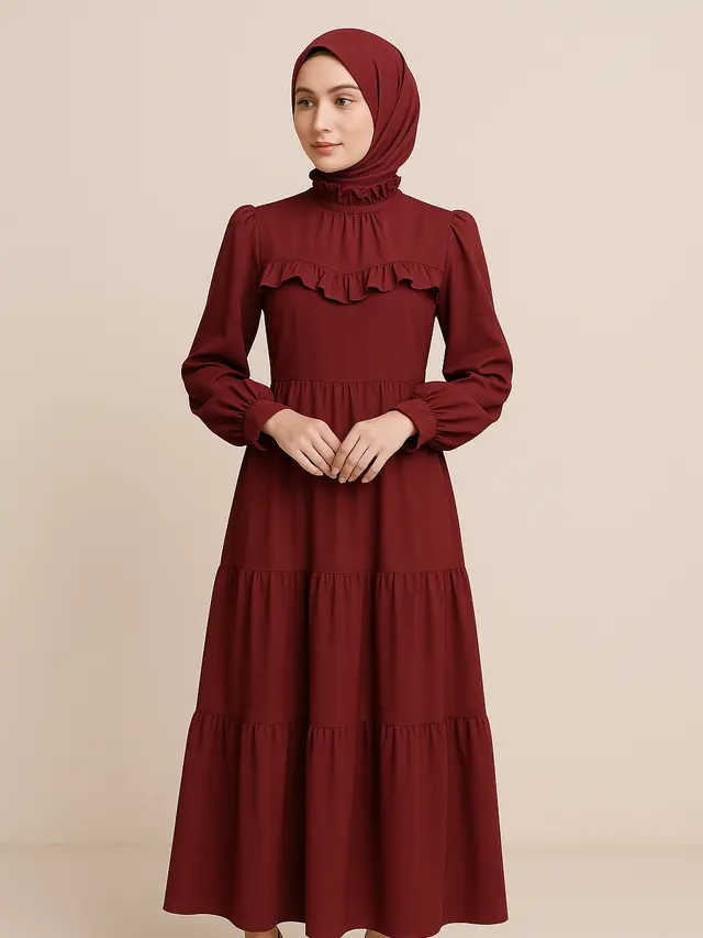 10 Model Gamis Burgundy Terbaru 2025 yang Kasual dan Modis untuk Semua Usia