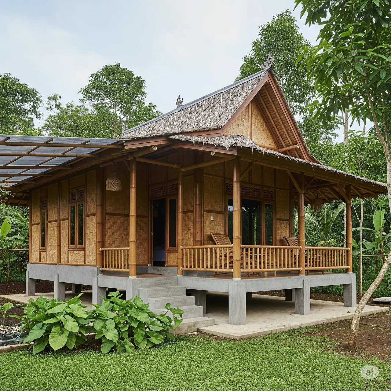 10 Inspirasi Model Rumah Sederhana dari Bambu yang Asri, Tawarkan Kesejukan Alami - Hot Liputan6.com