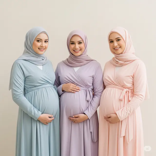 10 Outfit Ibu Hamil Hijab Populer 2025, Paduan Gaya Modern dan Nyaman ...
