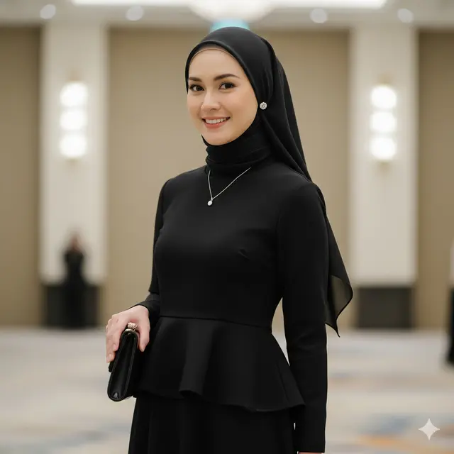 11 Model Gamis Hitam Polos Elegan untuk Acara Formal, Tampil Anggun dan ...