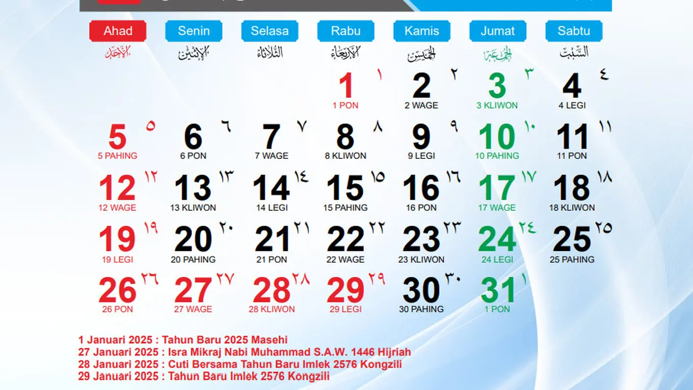 Libur Panjang Akhir Januari 2025, Jangan Lupa Catat Tanggalnya - Lifestyle Fimela.com