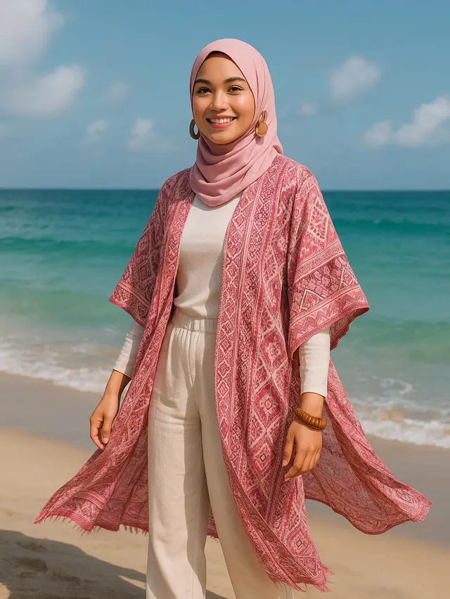 5 Ide Outfit Hijab ke Pantai yang Simpel Tapi Stylish, Dijamin Makin Cantik - Fashion Fimela.com