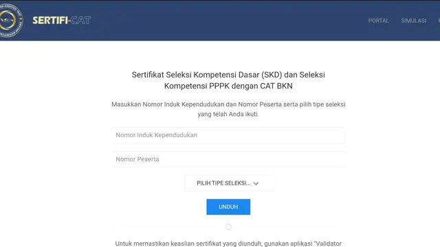 Link dan Cara Download Sertifikat SKD CAT BKN Bagi CPNS dan PPPK, Buka sertificat.bkn.go.id ...