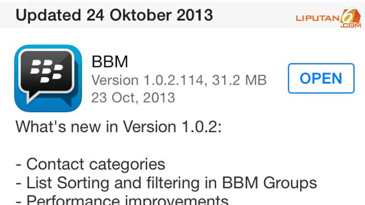 Update Aplikasi BBM Untuk iOS Sudah Tersedia - Tekno Liputan6.com