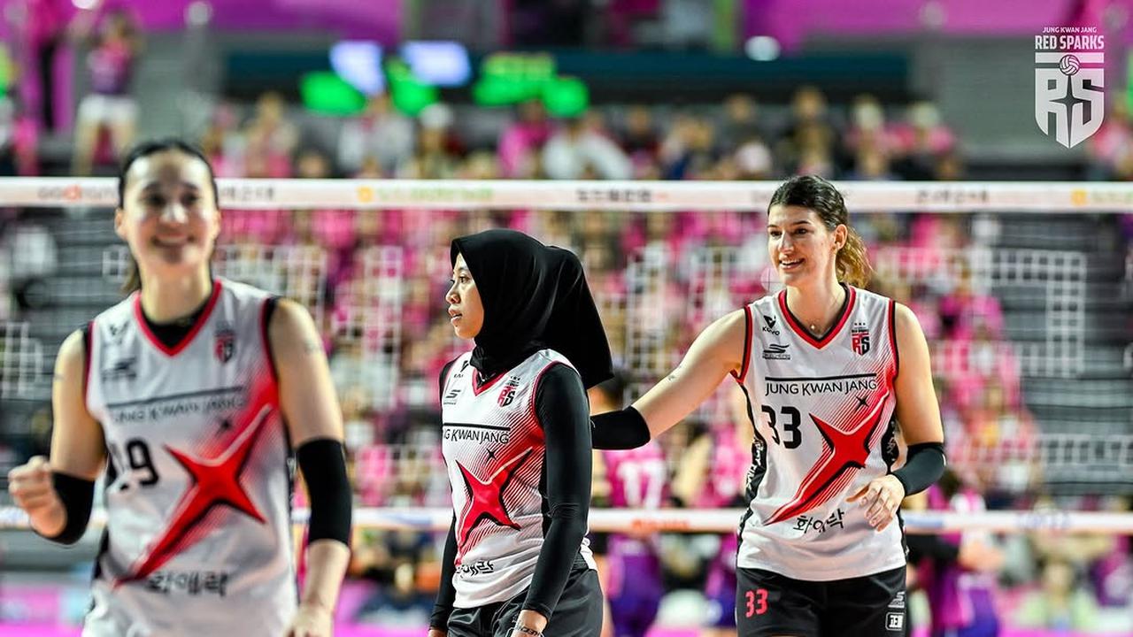 Red Sparks vs Pink Spiders di Game 3 Final Liga Voli Korea, Megawati ...