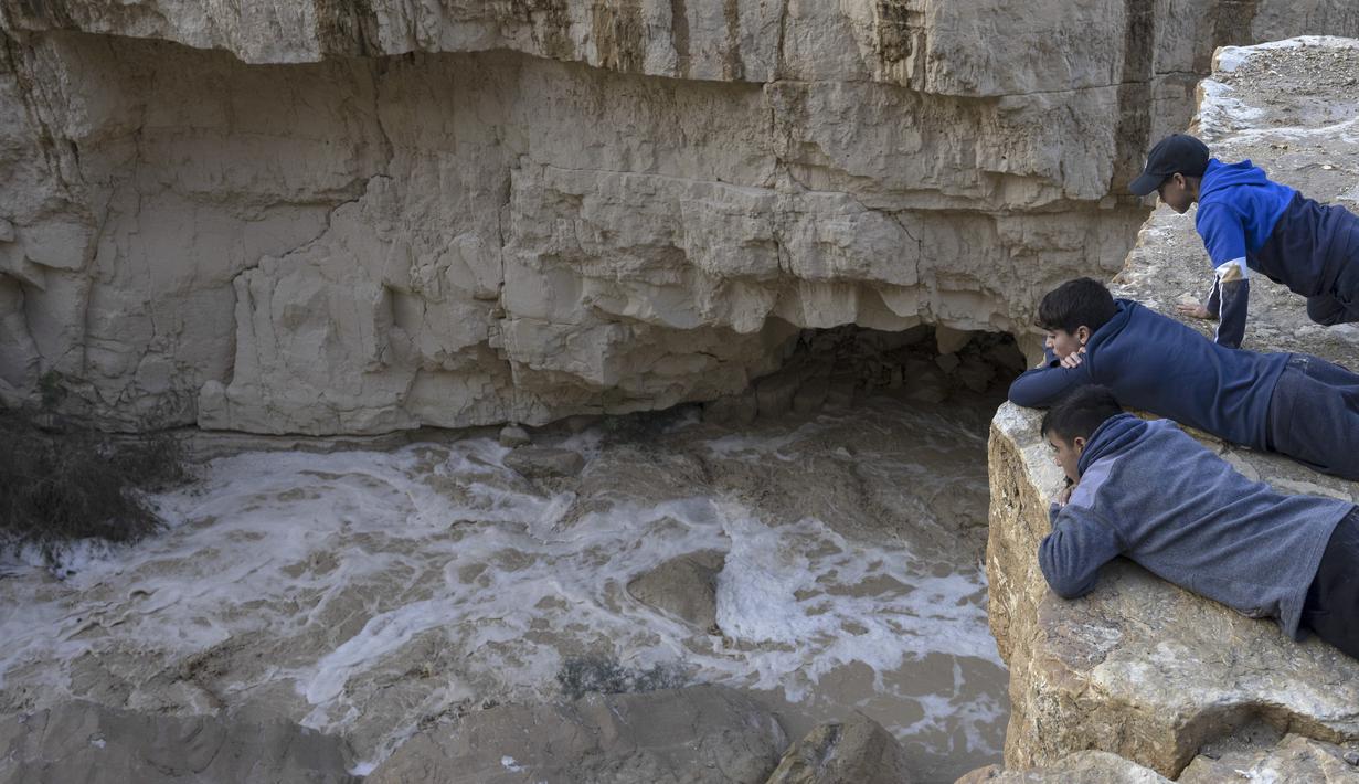 Banjir Bandang Landa Gurun Negev di Israel - Foto Liputan6.com