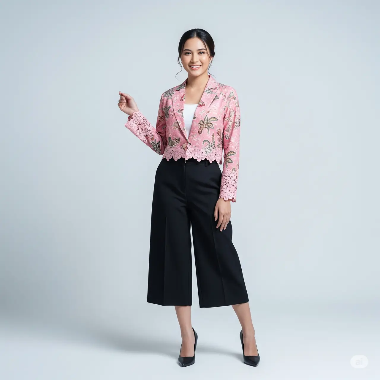 8 Model Crop Blazer Batik Kombinasi Renda, Perpaduan Tradisi dan Gaya ...
