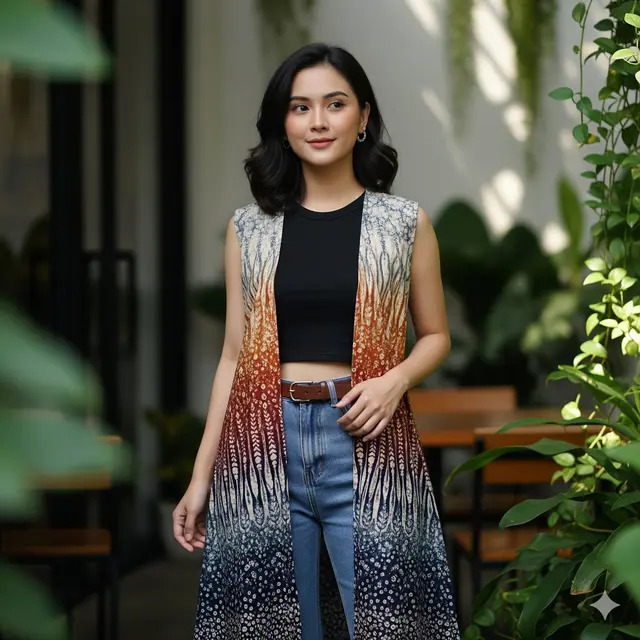 10 Contoh Model Outer Batik Kekinian Tanpa Lengan Terbaru 2025, Bikin ...