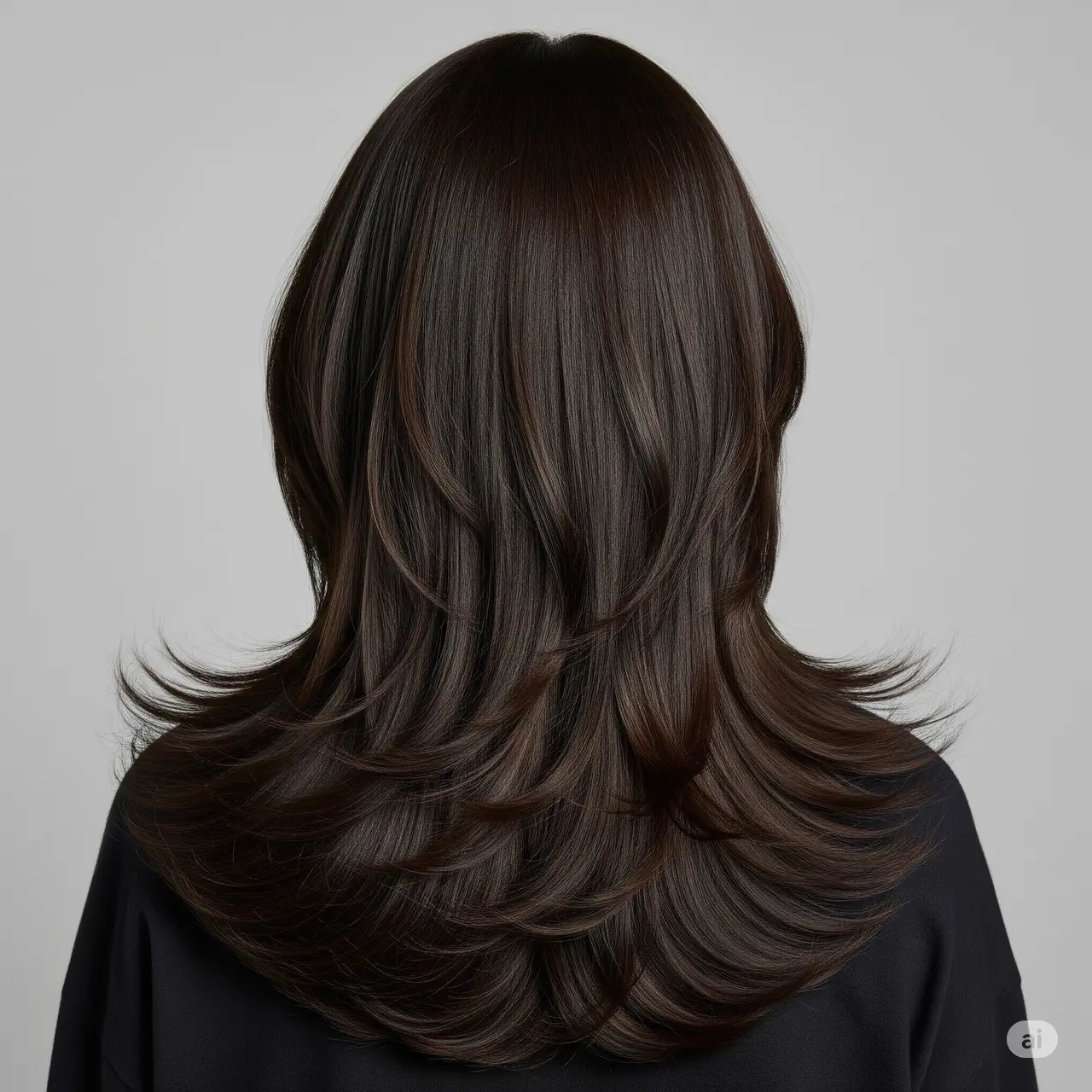 6 Model Rambut Layer Panjang Lurus Tampak Belakang yang Sedang Tren ...