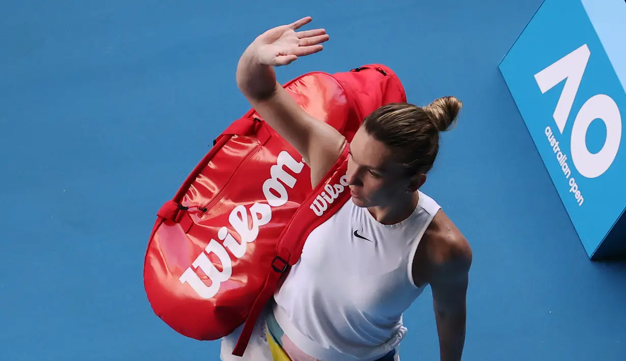 FOTO: Wajah Kecewa Simona Halep Gagal ke Final Australia Terbuka 2020 ...