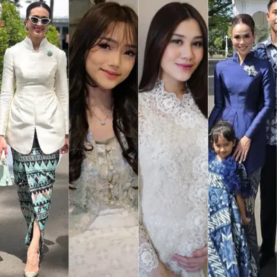 6 Potret Anggunnya Aaliyah Massaid Kenakan Kebaya Baby Blue saat Terima Lamaran Thariq ...