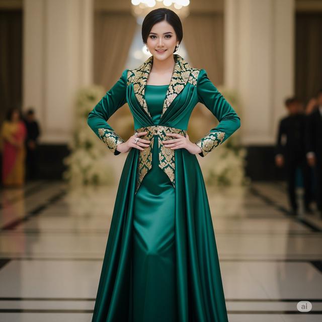 17 Contoh Model Brokat Dress Kombinasi Satin Elegan untuk Segala Acara ...
