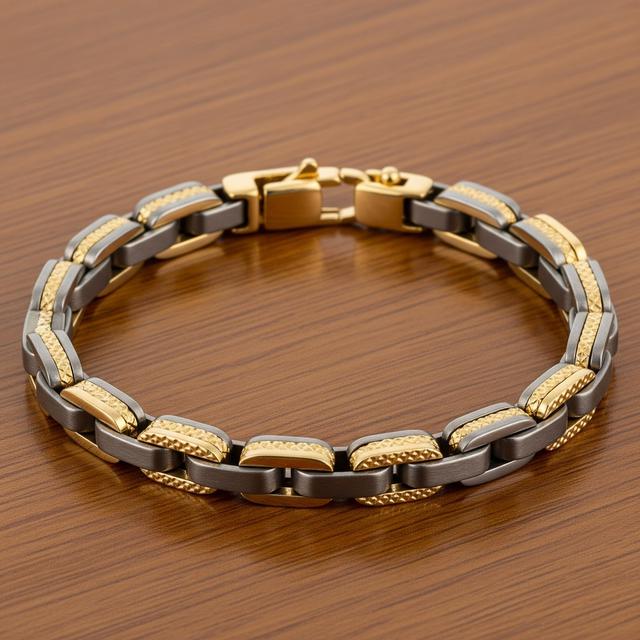 9 Model Gelang Emas Kombinasi Titanium Ringan Anti Karat, Modern Tahan Lama