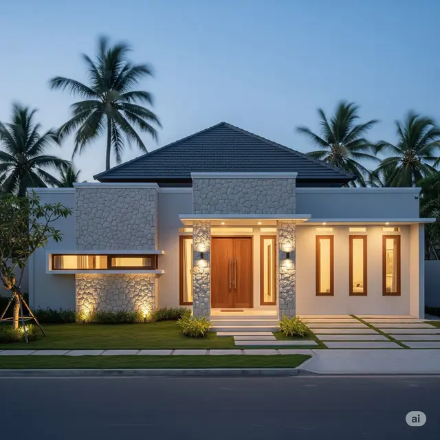 5 Inspirasi Rumah Sederhana Mewah 1 Lantai 2025, Elegan dan Low Budget ...