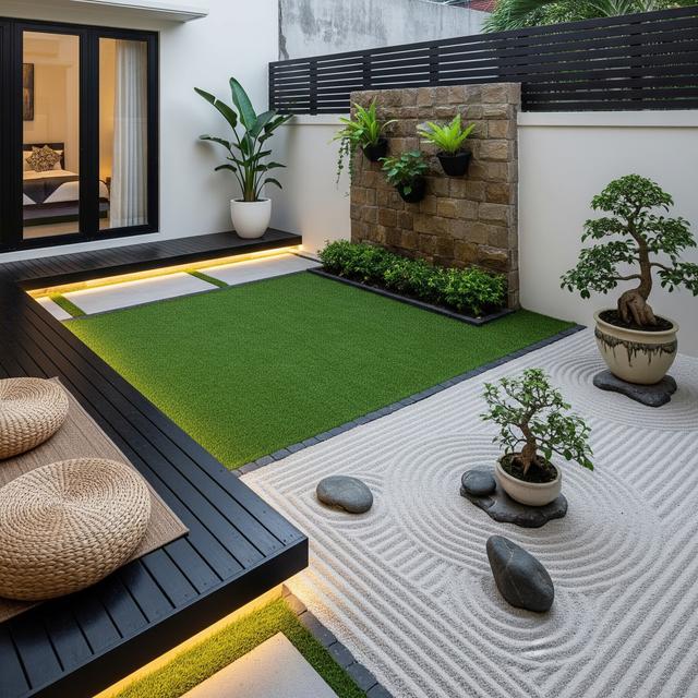 9 Desain Halaman Belakang Rumah Minimalis dengan Rumput Sintetis, Minim ...