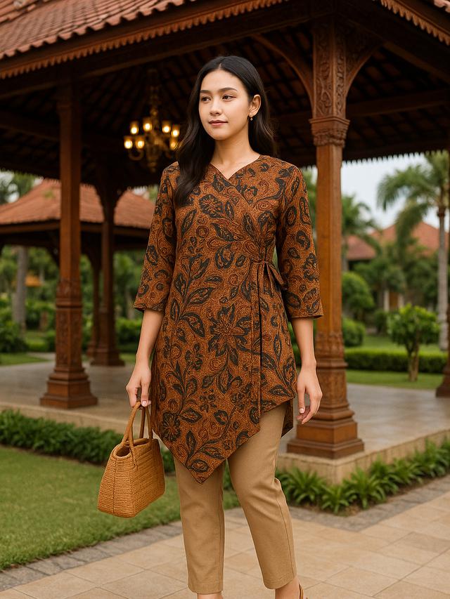 7 Model Tunik Batik Tali Samping Terbaru untuk Tampil Anggun